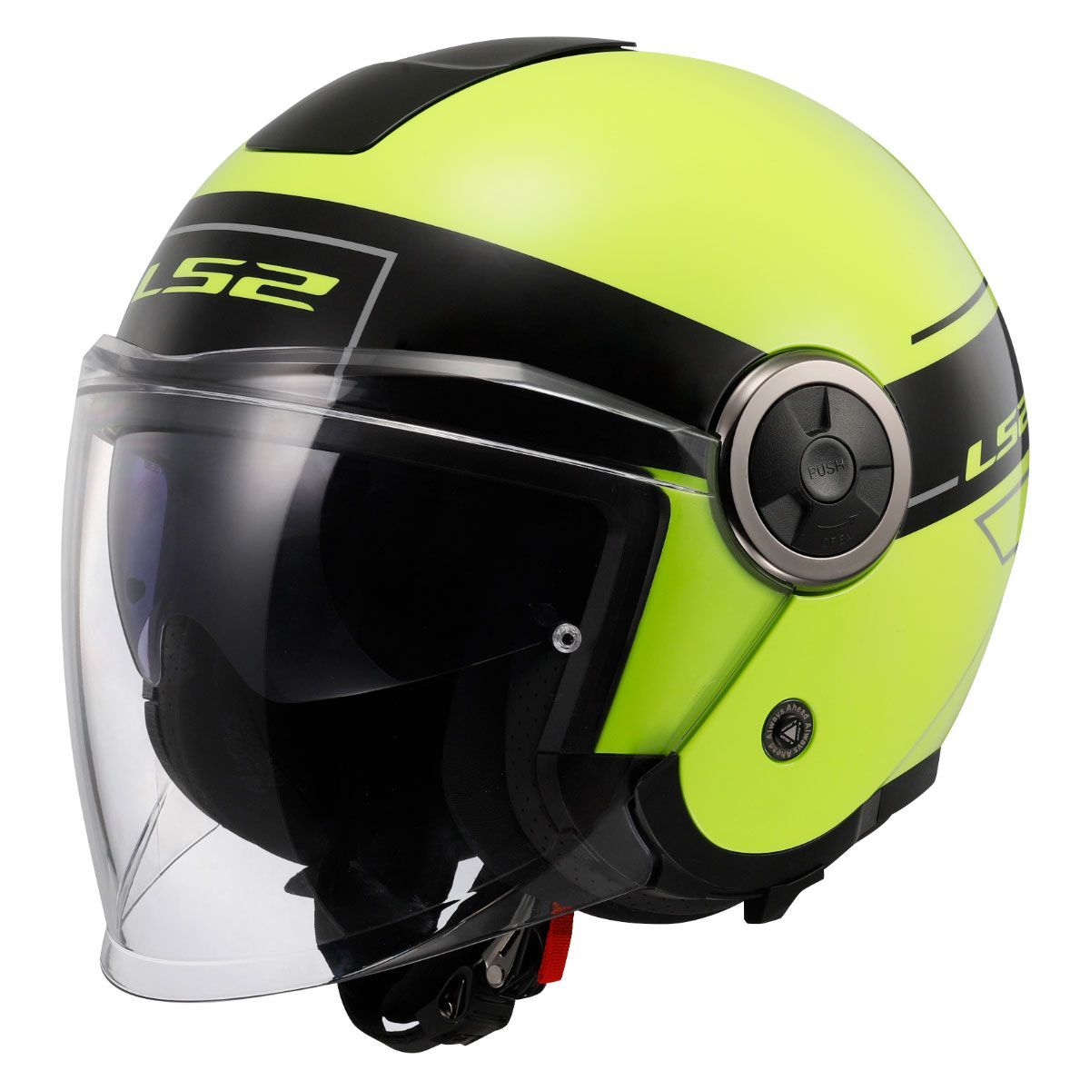 LS2 Classy Classic Güneş Vizörlü Açık Kask (Siyah-Neon Sarı) Modeli ve ...